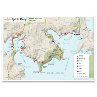 Spit Bridge to Manly Coastal Walk Map - Sydney Coast Walks